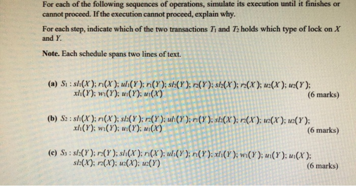 Solved Following Sequences Operations Simulate Execution Finishes Cannot Proceed Execution