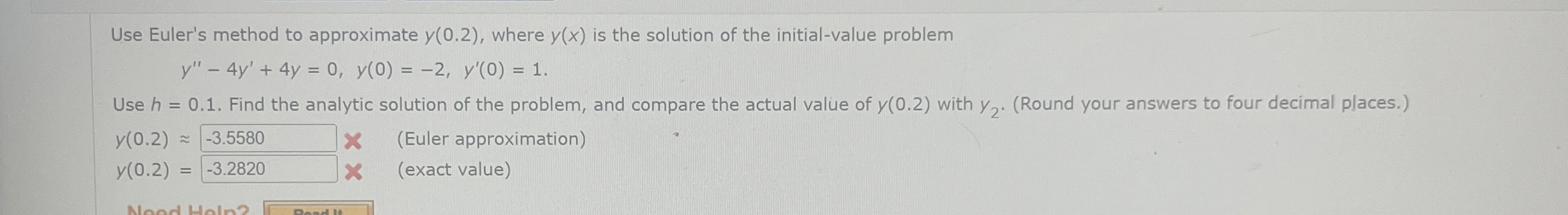 Solved Use Euler's method to approximate y(0.2), ﻿where y(x) | Chegg.com