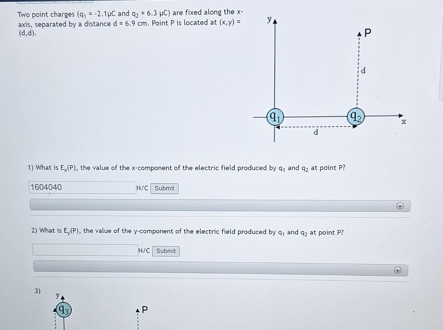 Solved Two point charges (q1=−2.1μC and q2=6.3μC) are fixed | Chegg.com