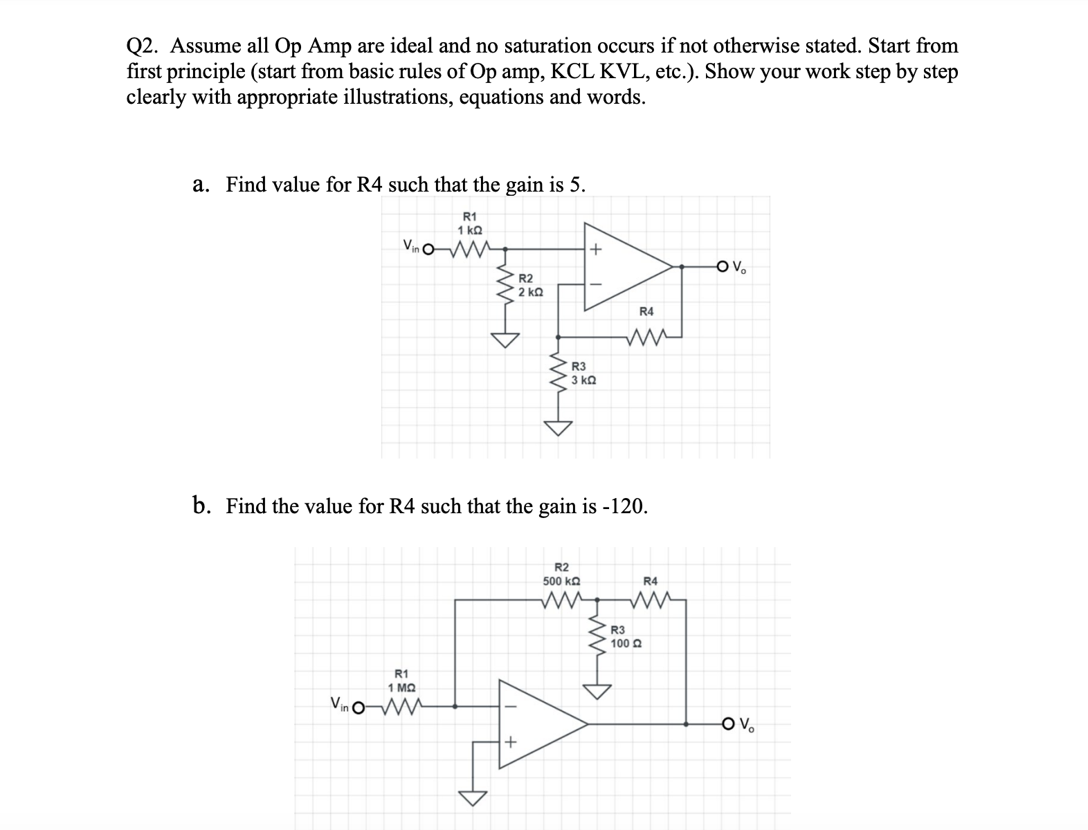 Solved Q2. ﻿Assume all Op Amp are ideal and no saturation | Chegg.com