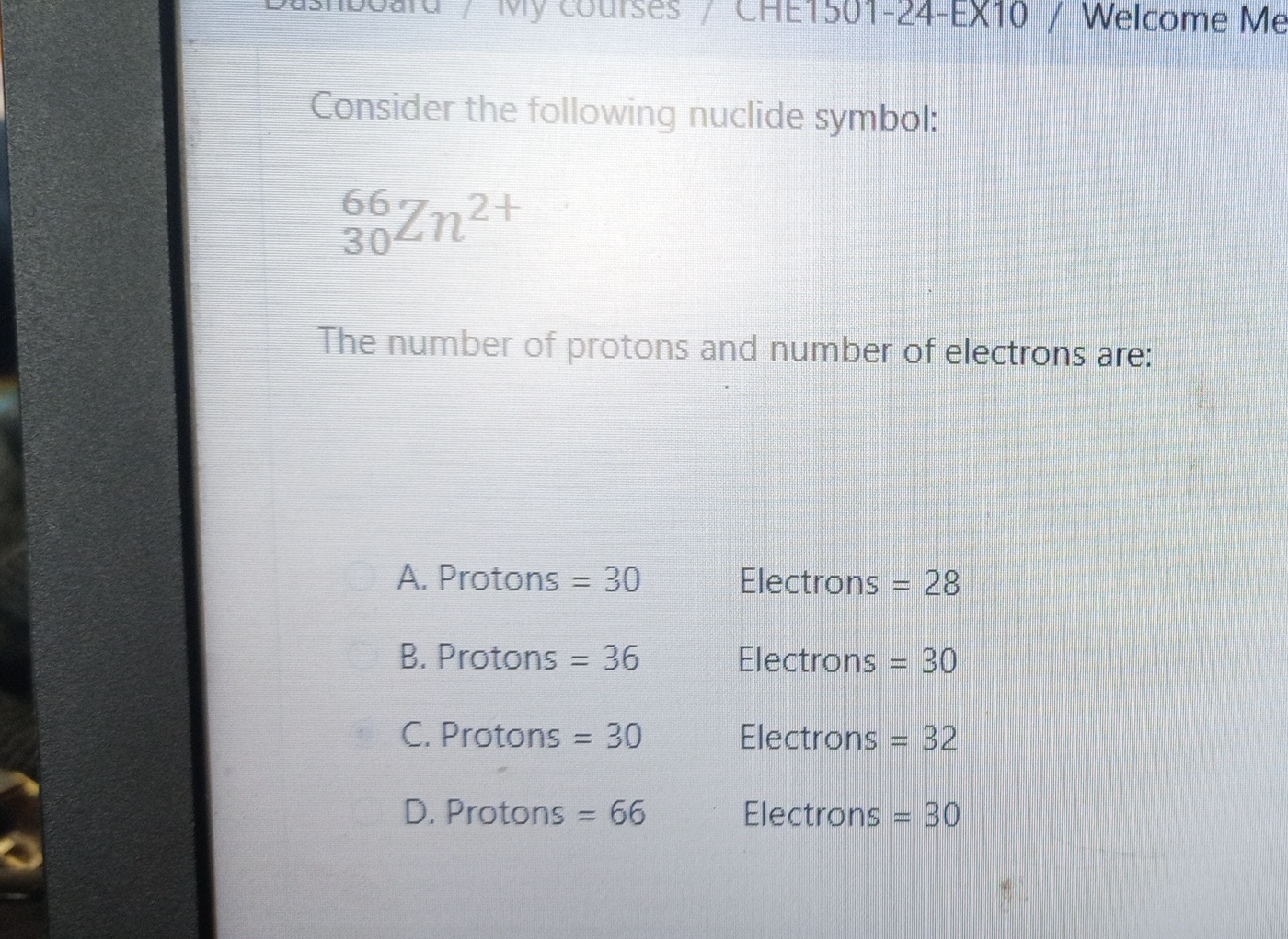 Solved Consider the following nuclide symbol:?3066Zn2+The | Chegg.com