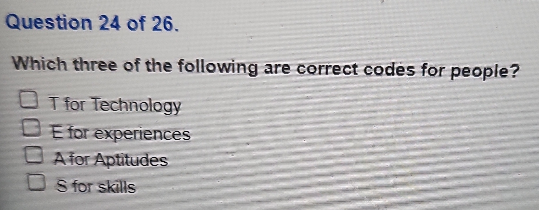 Solved Question 24 ﻿of 26 . ﻿Which three of the following | Chegg.com