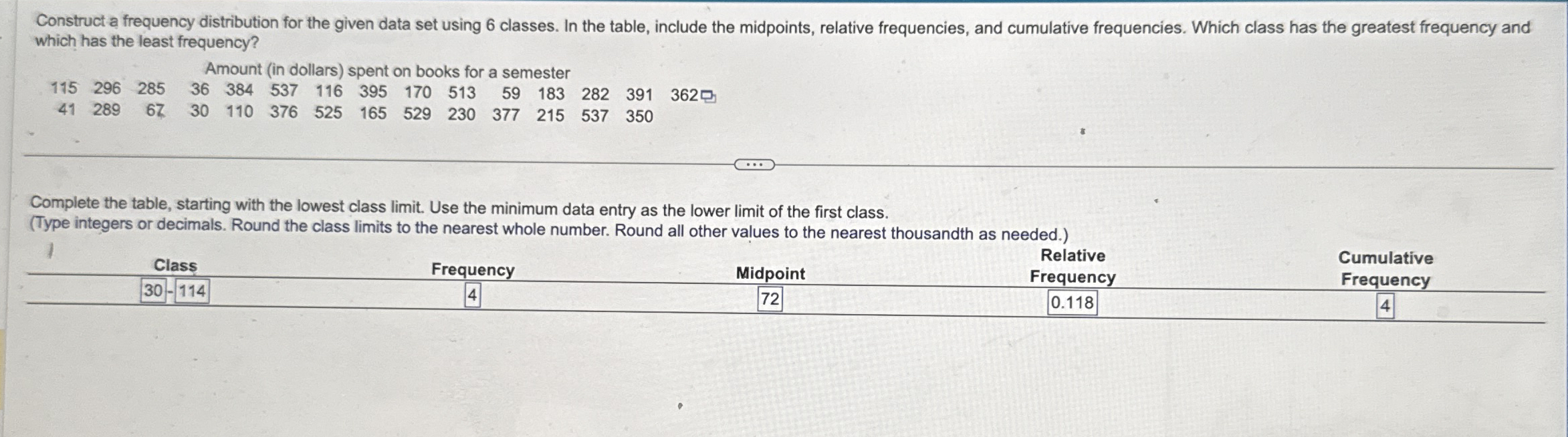 Solved Construct a frequency distribution and a frequency | Chegg.com