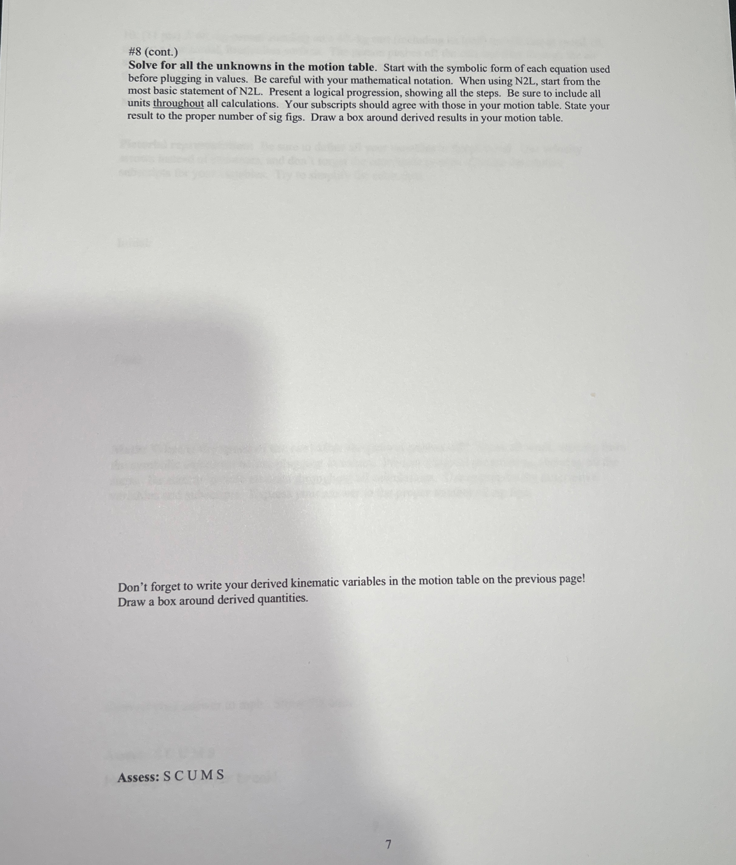 #8 (cont.)Solve for all the unknowns in the motion | Chegg.com