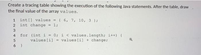 Solved Create a tracing table showing the execution of the | Chegg.com