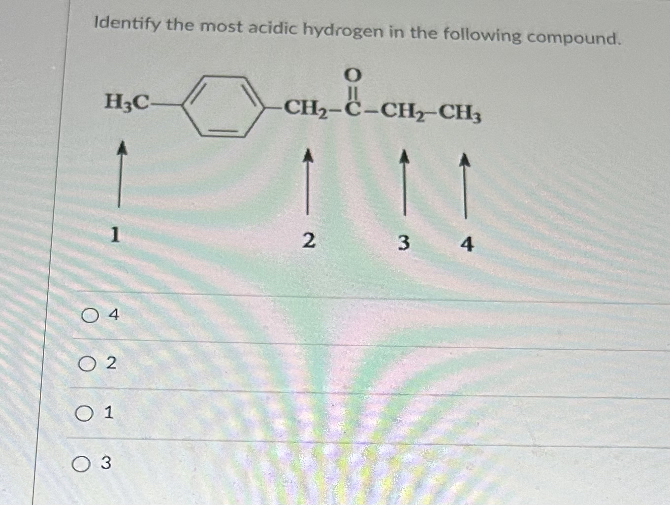Identify the most acidic hydrogen in the following | Chegg.com