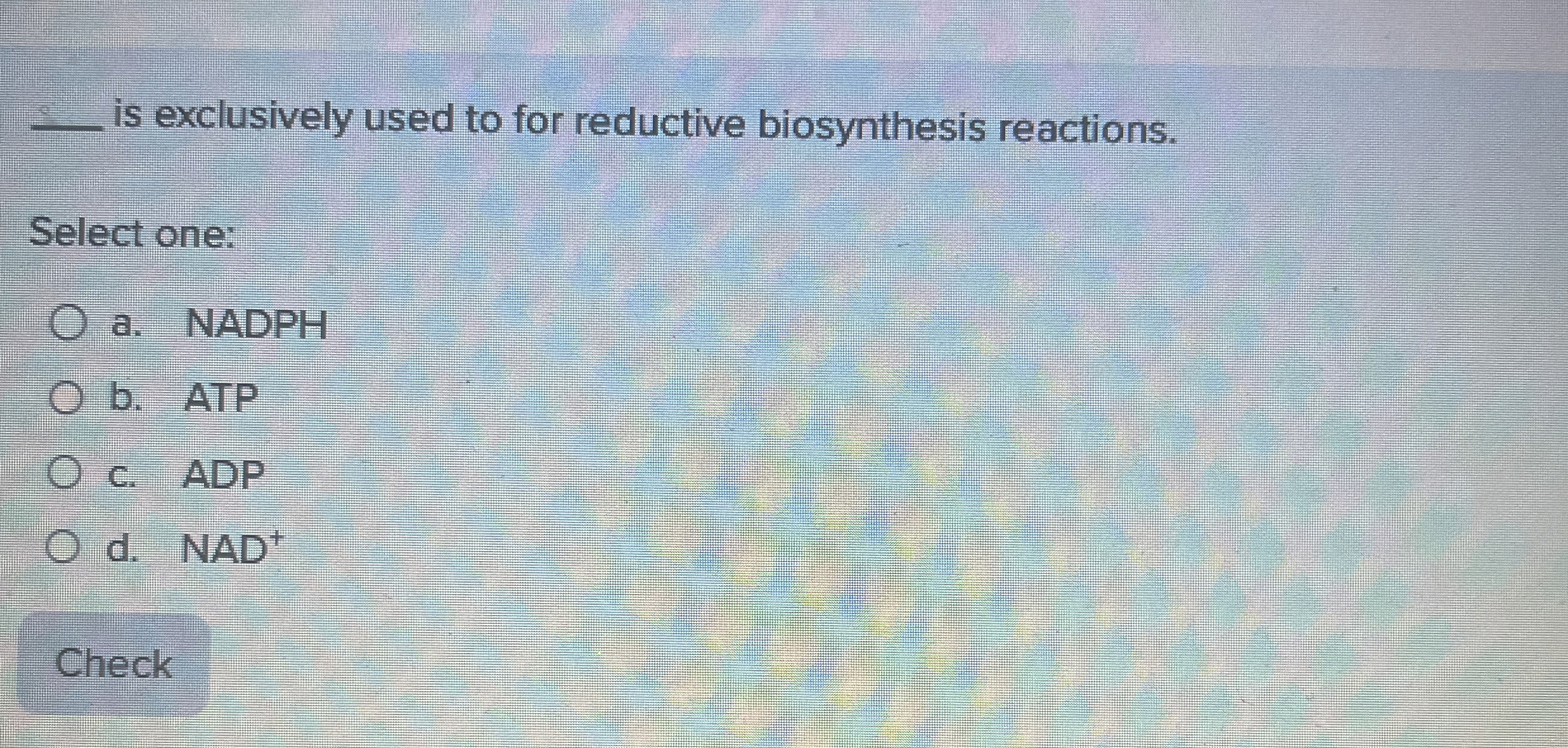 Solved q, ﻿is exclusively used to for reductive biosynthesis | Chegg.com