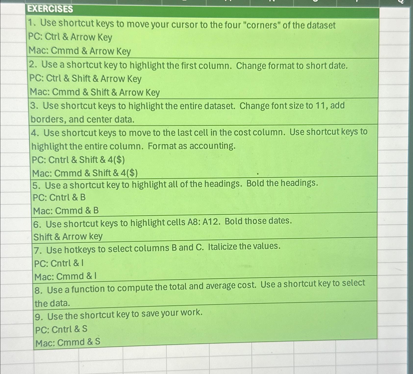 Solved Exercisesuse Shortcut Keys To Move Your Cursor To The