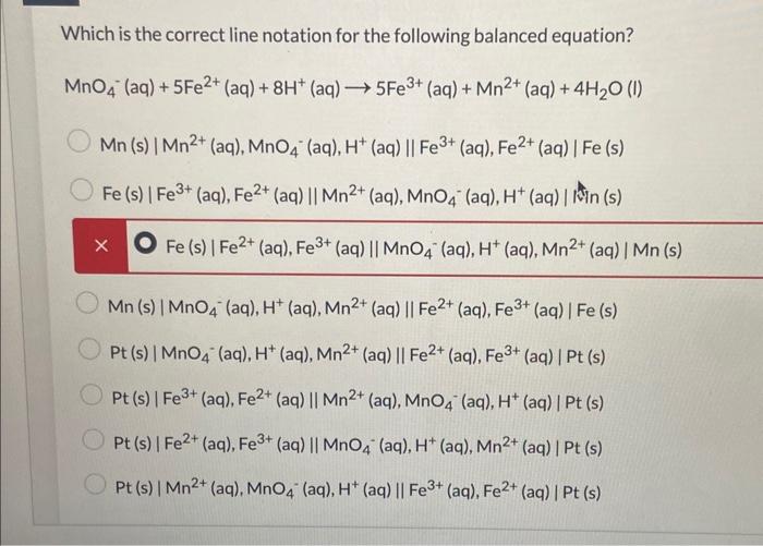 Solved Which Is The Correct Line Notation For The Following