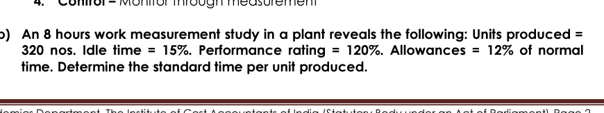 Solved An 8 ﻿hours work measurement study in a plant reveals | Chegg.com