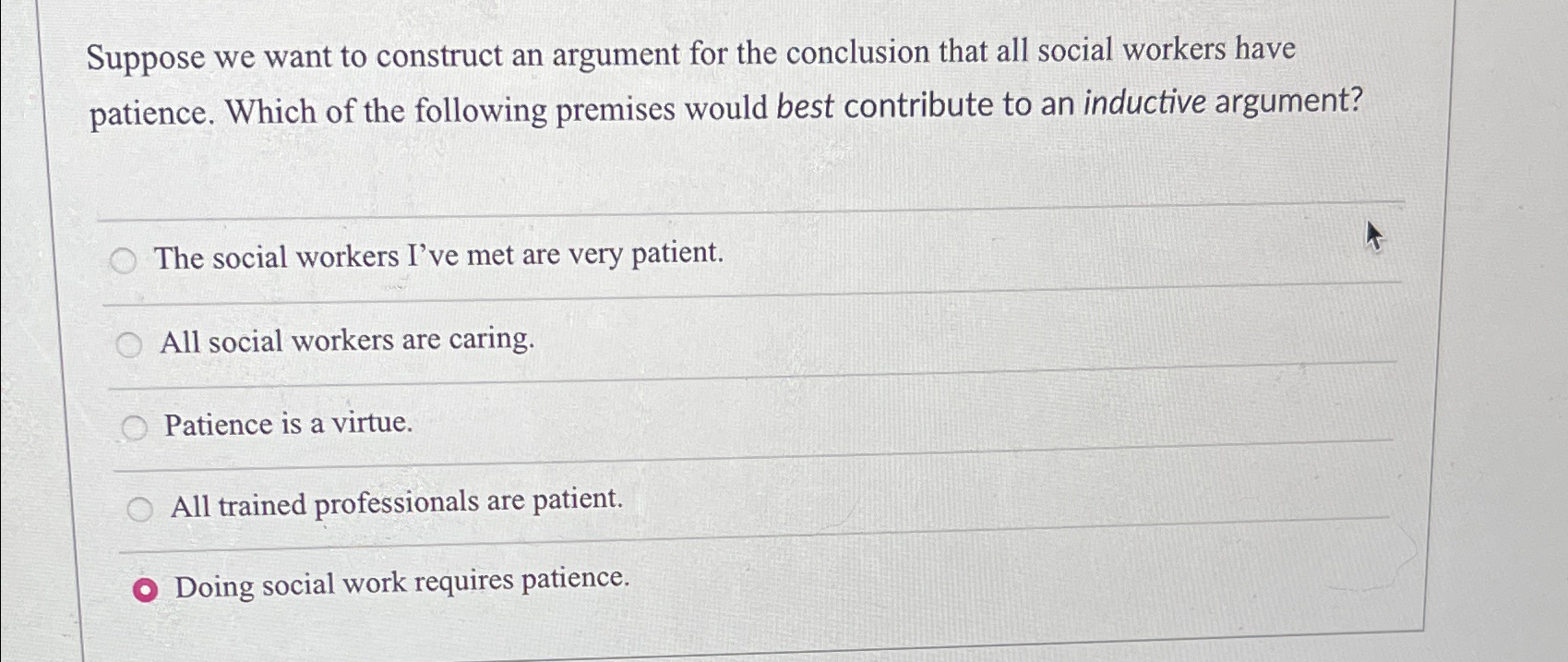 Solved Suppose we want to construct an argument for the | Chegg.com