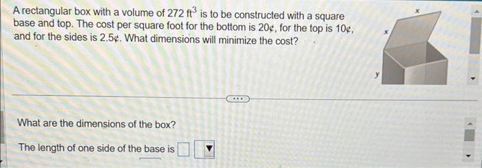 Solved A rectangular box with a volume of 272ft3 is to be | Chegg.com