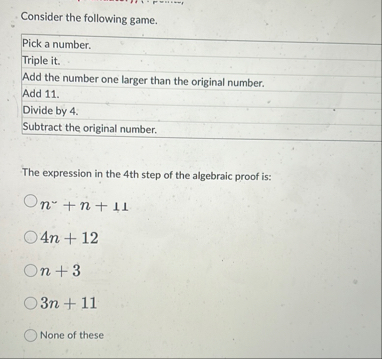 Solved Consider the following game.Pick a number.Triple | Chegg.com