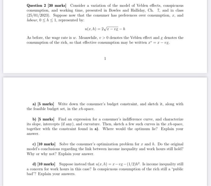 Solved Question 2 [30 marks] Consider a variation of the | Chegg.com