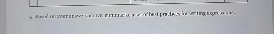 Solved Based on your answers above, summarize a set of best | Chegg.com