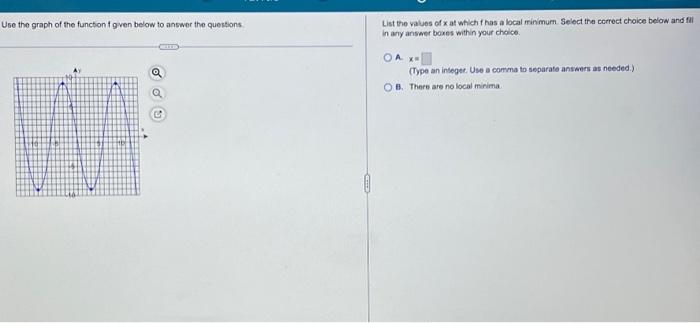Solved Use the graph of the function f gven below to answer | Chegg.com