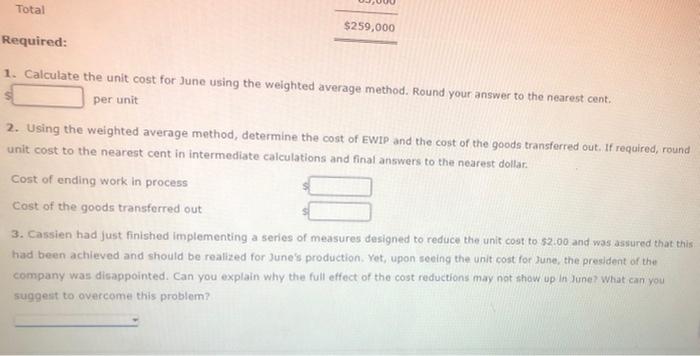 Solved Weighted Average Method, Unit Cost, Valuing | Chegg.com