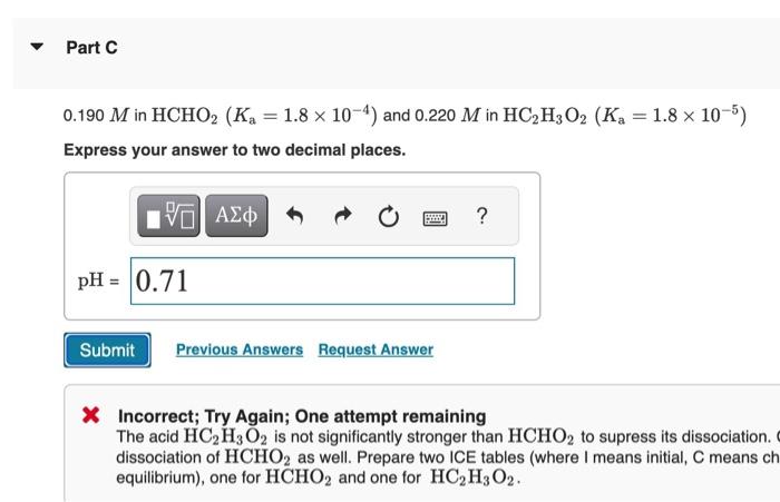 Solved 0.190M in HCHO2(Ka=1.8×10−4) and 0.220M in | Chegg.com