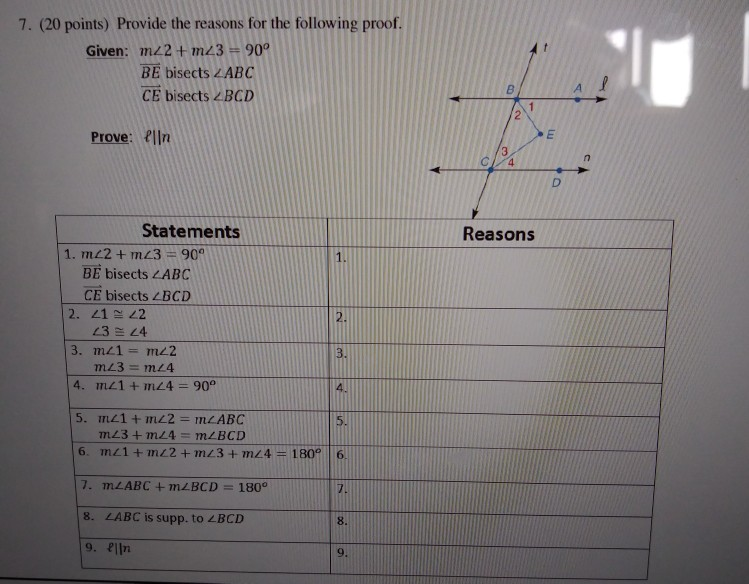 Solved 7. (20 points) Provide the reasons for the following | Chegg.com
