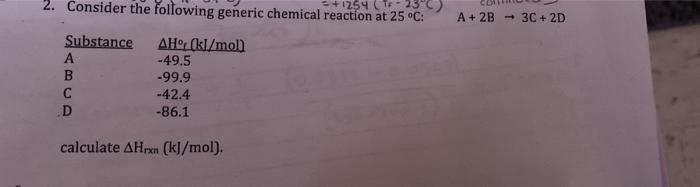Solved A + 2B 3C + 2D 2. Consider the following generic | Chegg.com