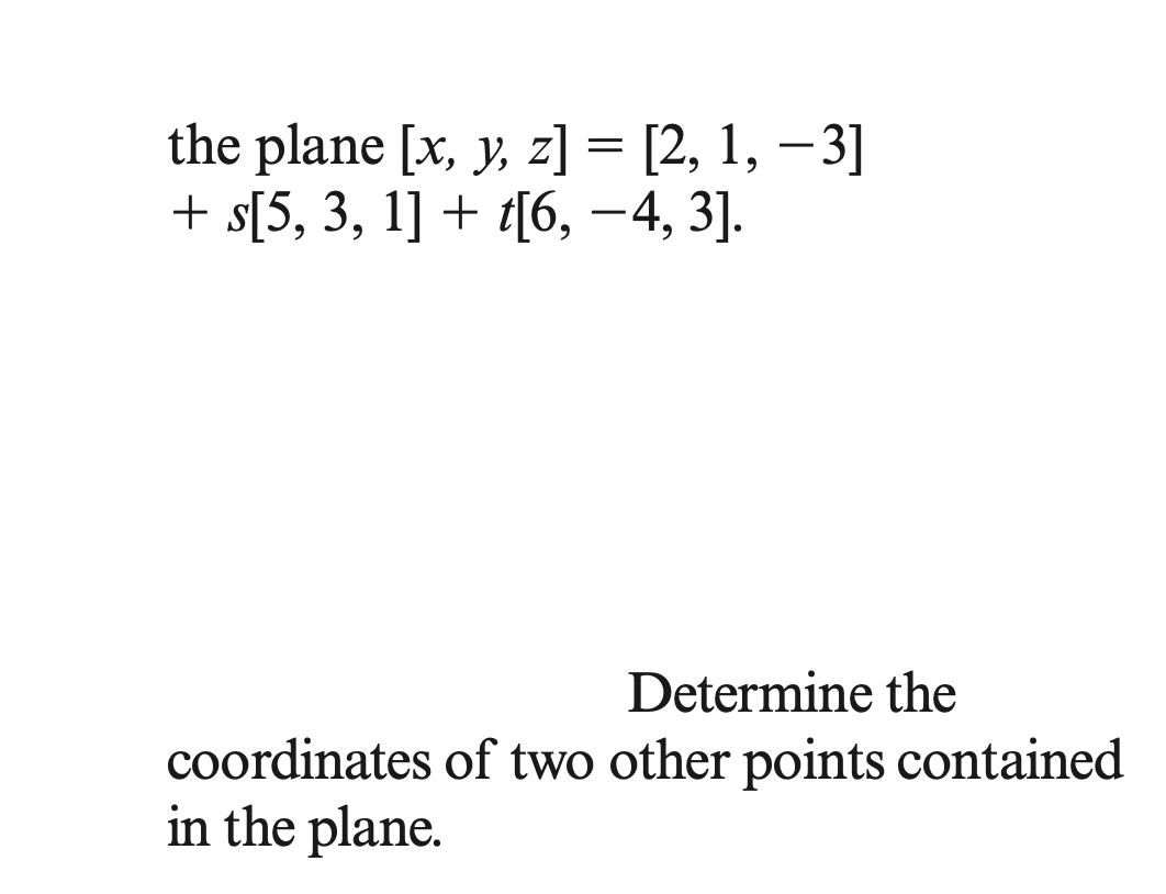 Solved the plane | Chegg.com