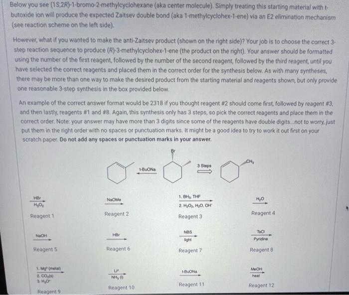 Solved Below you see ( 1S,2R)−1-bromo-2-methylcyclohexane | Chegg.com