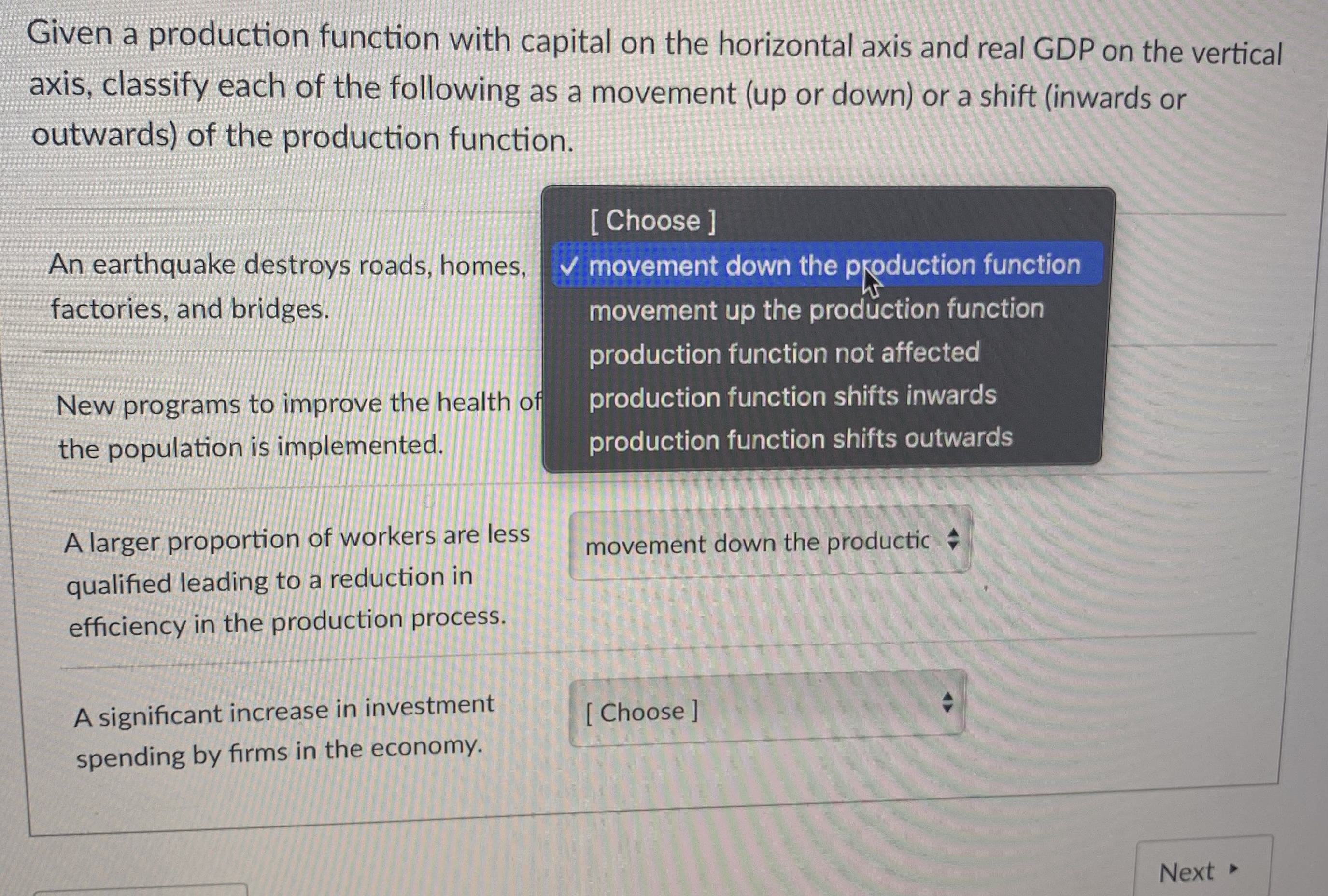 Solved Given a production function with capital on the | Chegg.com