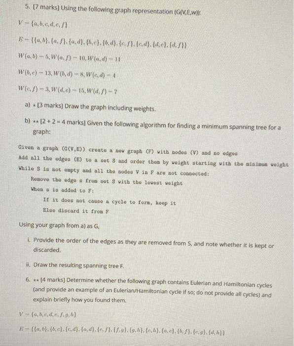 Solved Algorithms 2. 17 marks) You have been given a file | Chegg.com