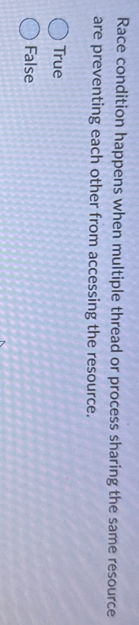 Solved Race condition happens when multiple thread or | Chegg.com