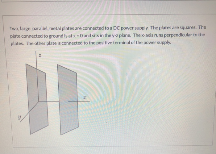 Solved Two, large, parallel, metal plates are connected to a | Chegg.com