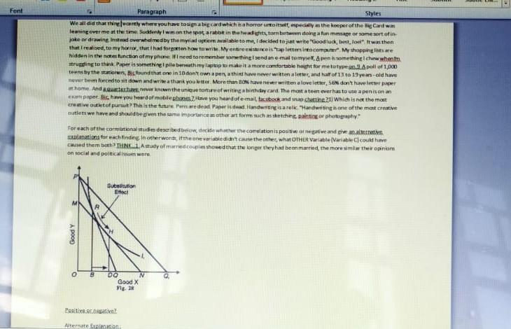 Solved Font Paragraph Styles We all did that the cently | Chegg.com