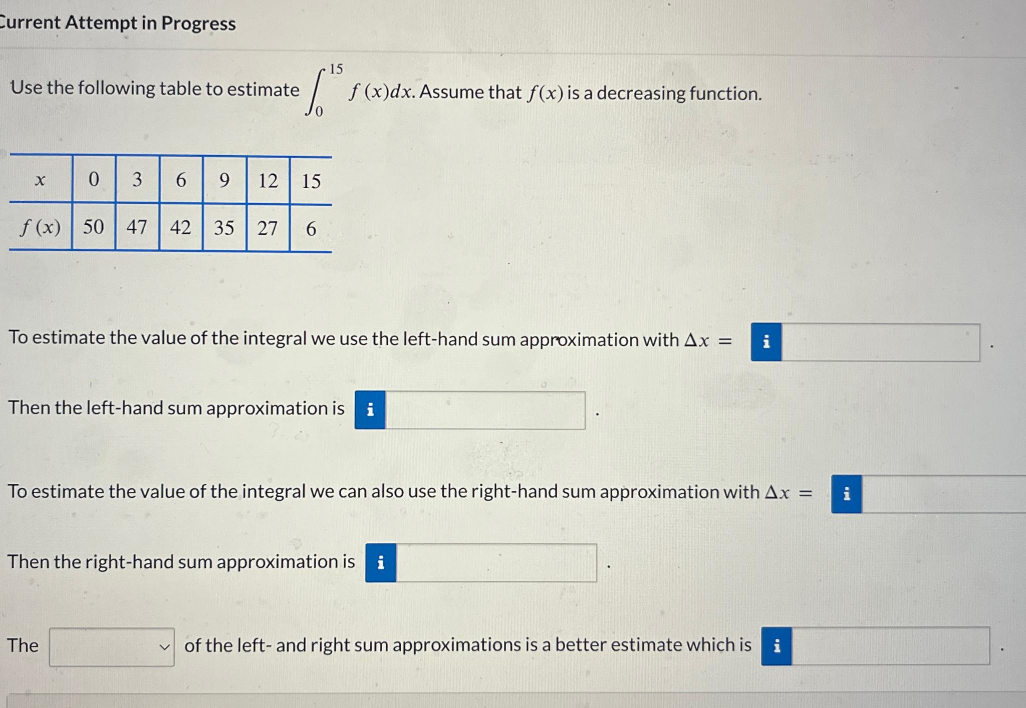 Solved Current Attempt in ProgressUse the following table to | Chegg.com