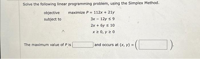 Solved Solve The Following Linear Programming Problem Using
