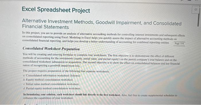 Solved Excel Spreadsheet Project Alternative Investment | Chegg.com