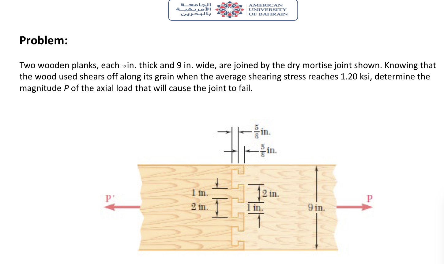 Solved Problem:Two wooden planks, each ?12 ﻿in. ﻿thick and 9 | Chegg.com