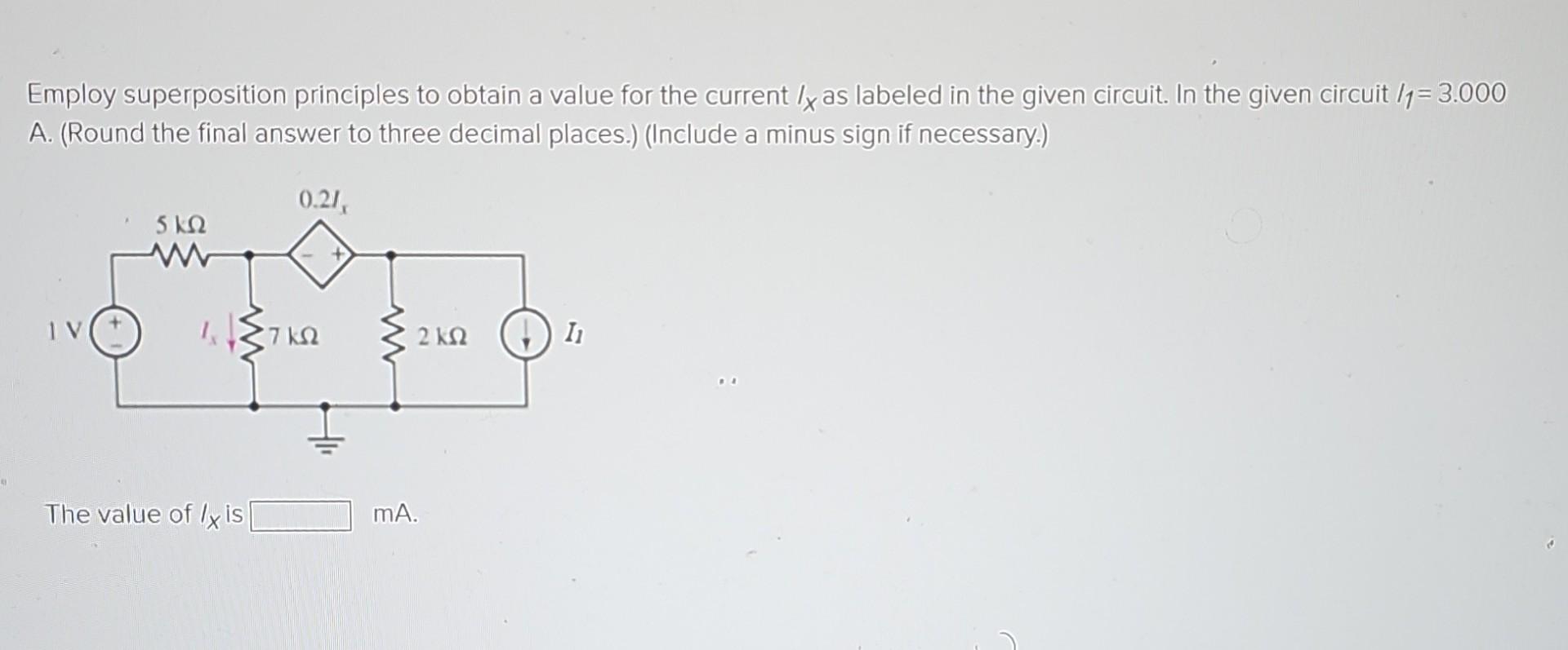 Solved Employ superposition principles to obtain a value for | Chegg.com
