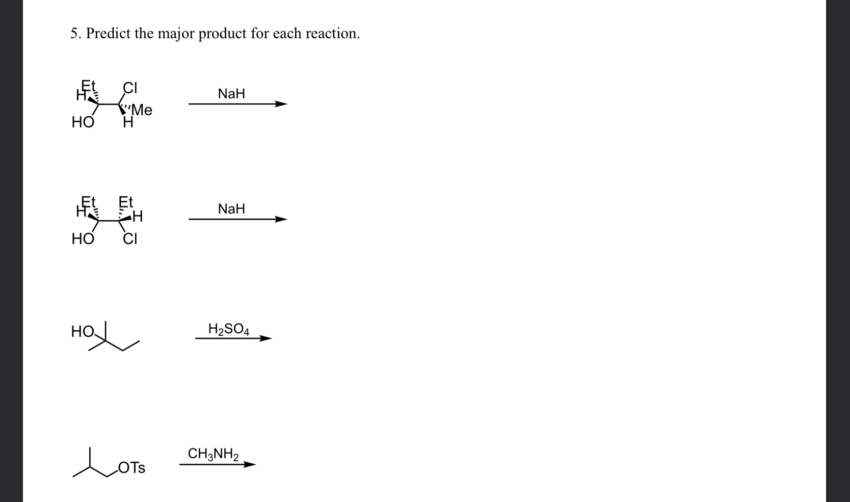 Solved by an EXPERT Predict the major product for each reaction.→HO→H2SO4 | Chegg.com