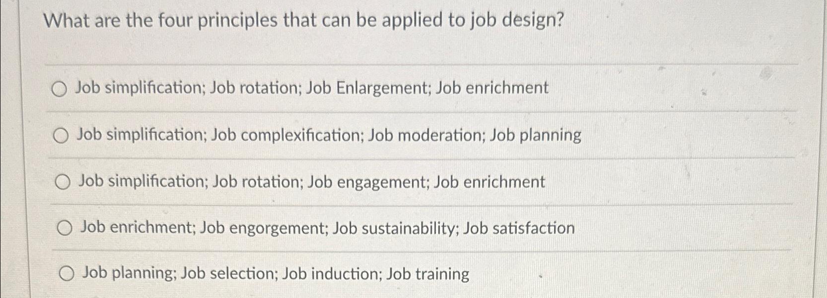 Solved What are the four principles that can be applied to | Chegg.com
