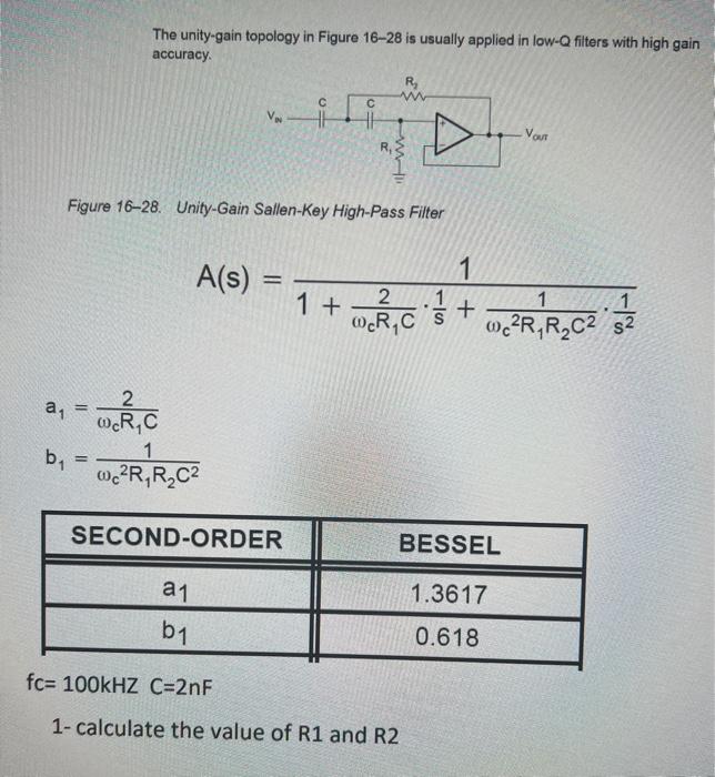 Solved The unity-gain topology in Figure 16−28 is usually | Chegg.com