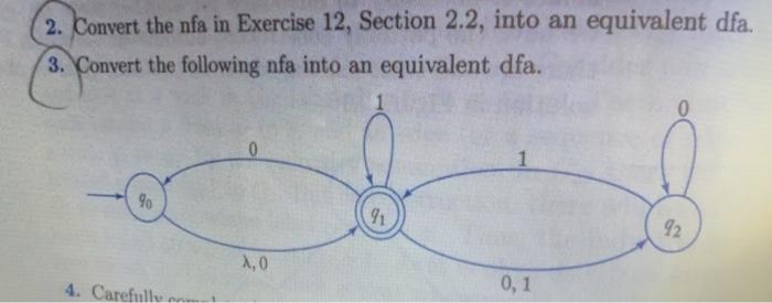 Solved 2. Convert the nfa in Exercise 12, Section 2.2, into | Chegg.com