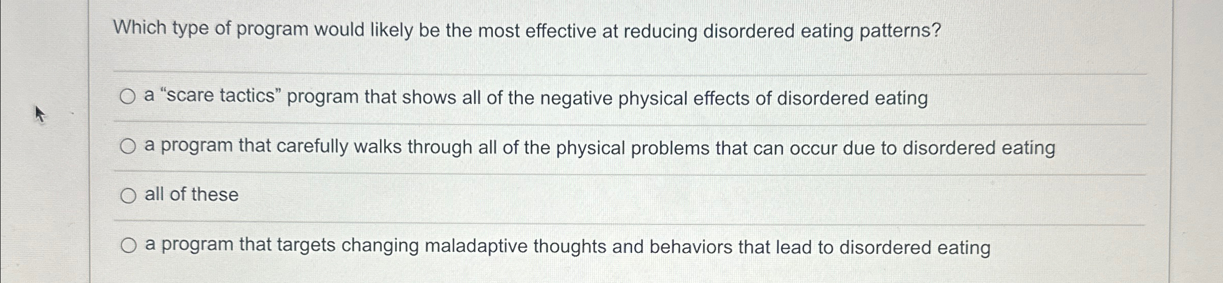 Solved Which type of program would likely be the most | Chegg.com