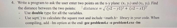 Solved Write a program to ask the user enter two points on | Chegg.com