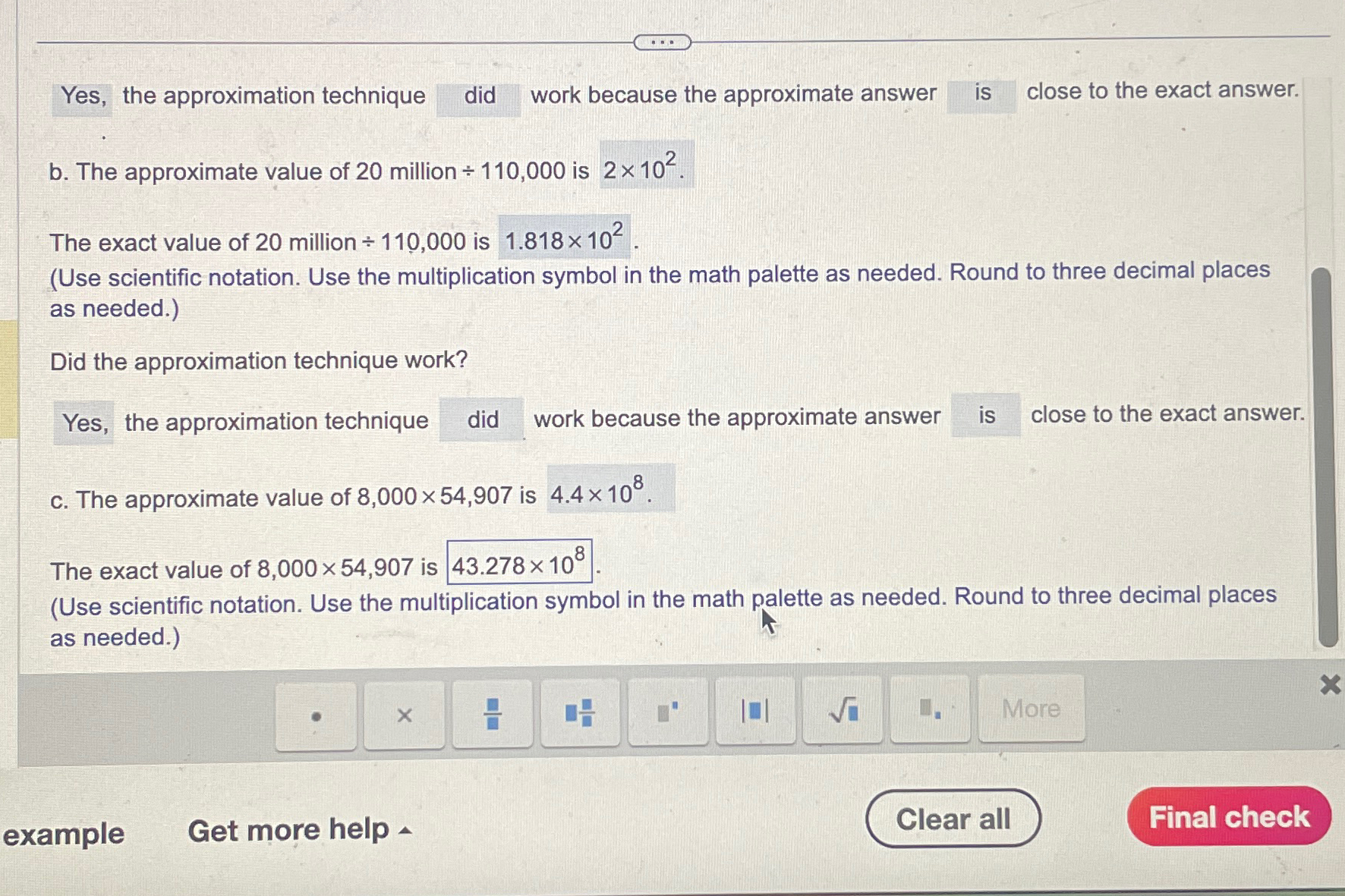 Solved Yes, the approximation technique ﻿work because the | Chegg.com