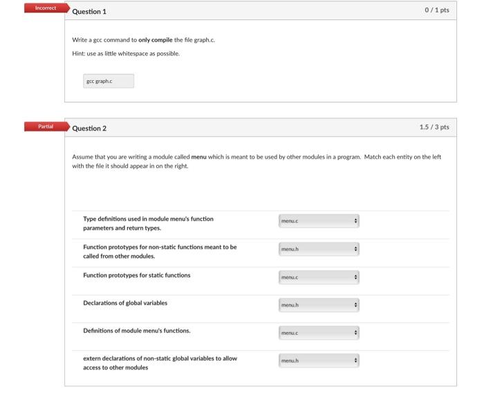 Solved Write a gec command to only compile the file graph.c. | Chegg.com