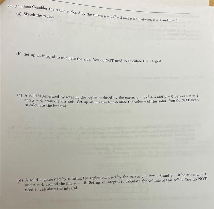Solved 2. (18 points) Consider the region enclosed by the | Chegg.com