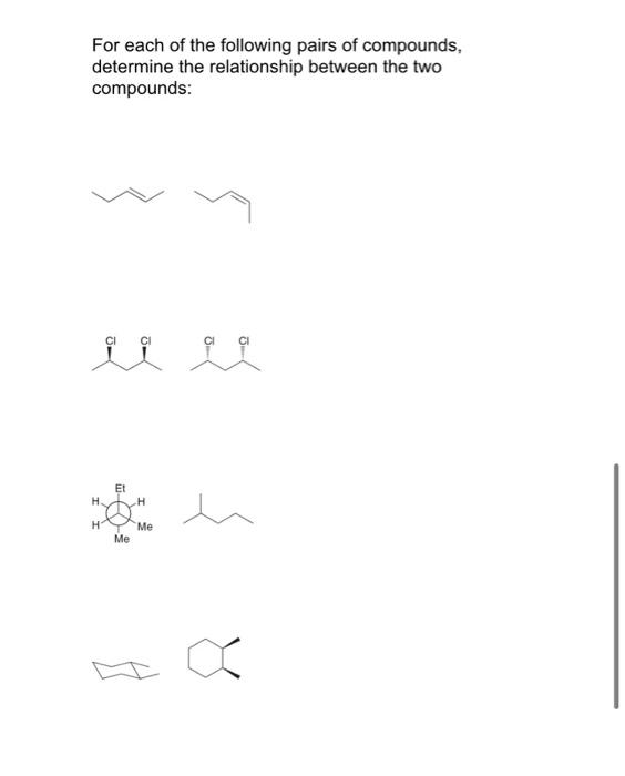 Solved For each of the following pairs of compounds, | Chegg.com