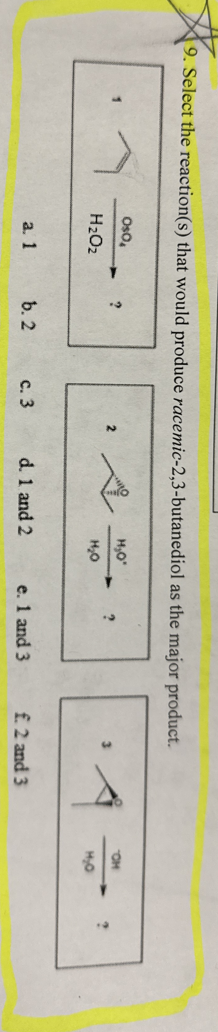 Solved Select the reaction(s) ﻿that would produce | Chegg.com