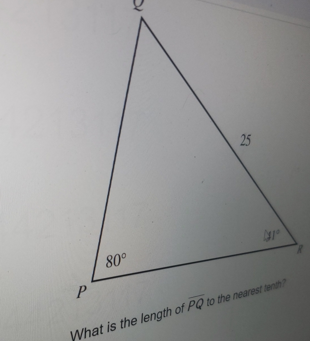 Solved What is the length of ?bar (PQ) ﻿to the nearest | Chegg.com