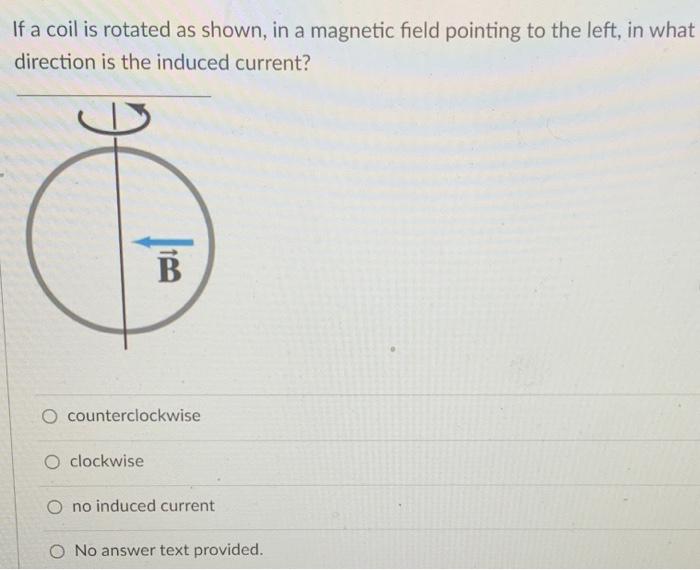 Solved If a coil is rotated as shown, in a magnetic field | Chegg.com