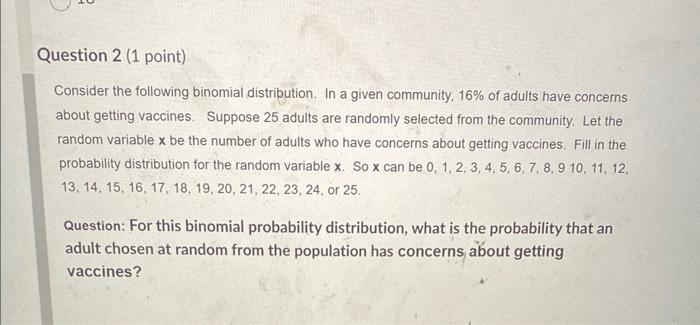 Solved Consider the following binomial distribution. In a | Chegg.com